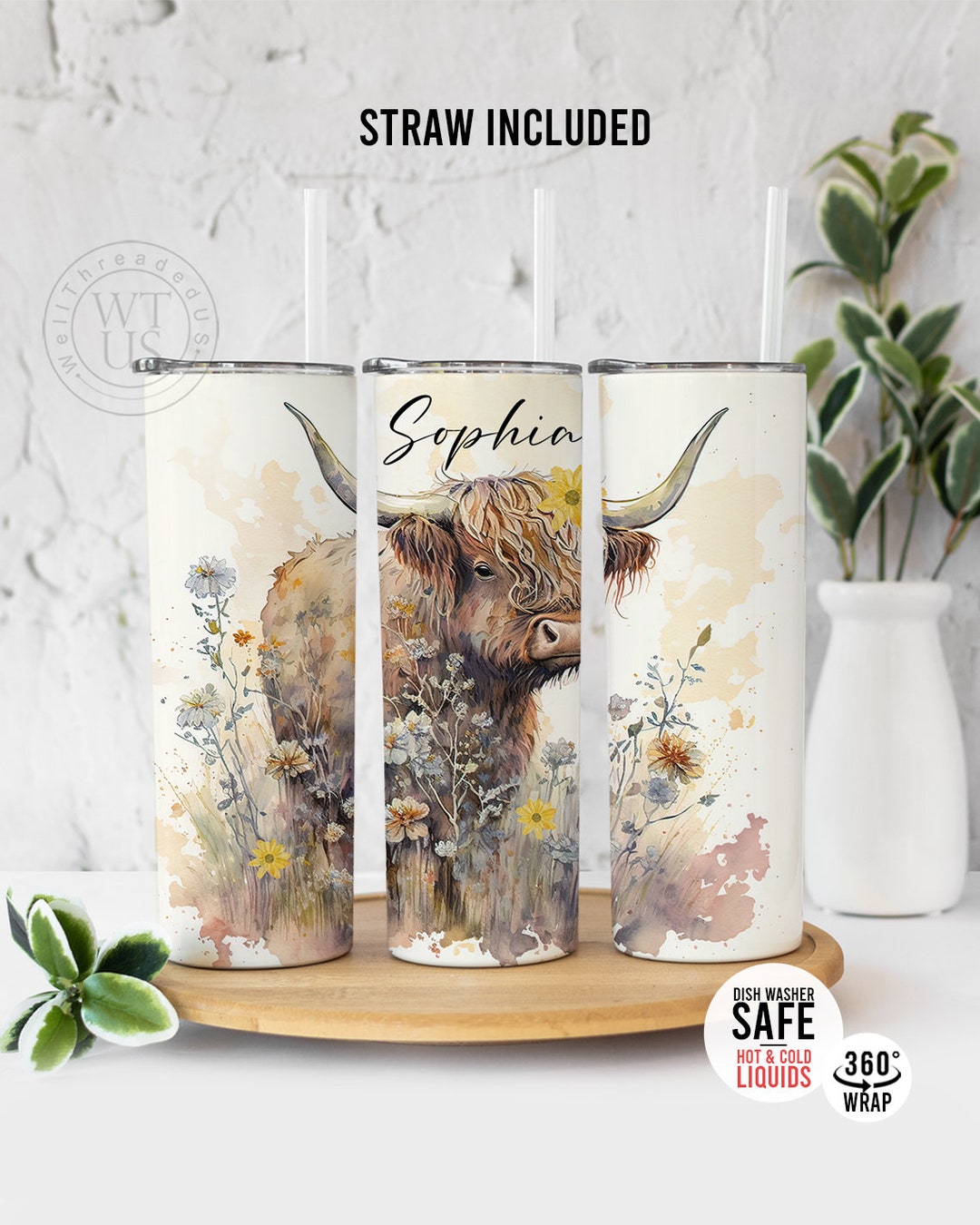 Highland Cow Tumbler Personalized Highland Cow Gifts Cow Gift for Her ...