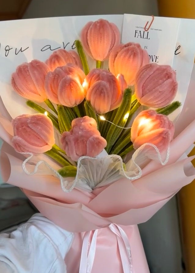 Pipe Cleaner Tulip Bouquet Tulip Bouquet for Mommother's Day Birthday ...