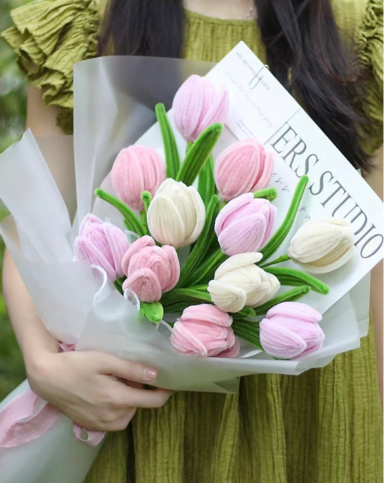 Pipe Cleaner Tulip Bouquet Tulip Bouquet for Mommother's Day Birthday ...