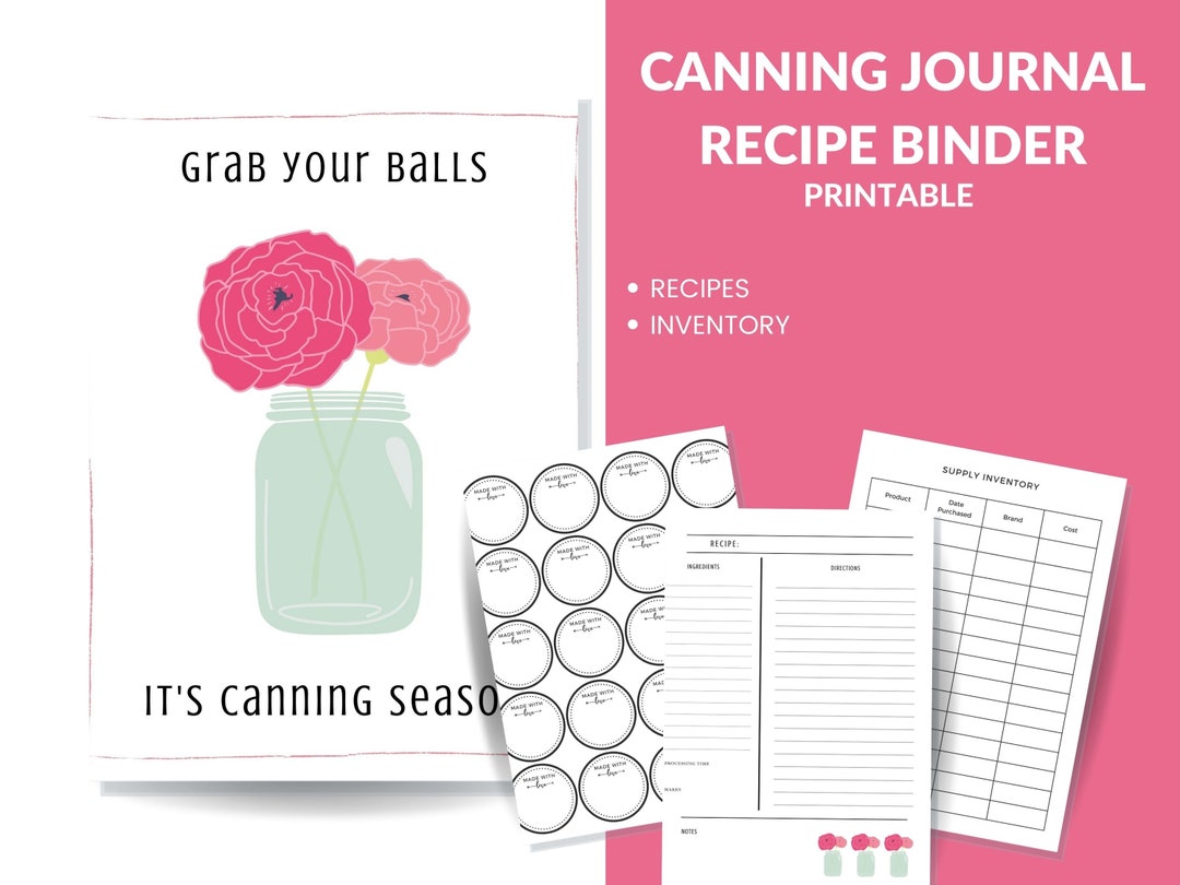 Canning Journal Printable Planner for Homesteaders Canners - Etsy
