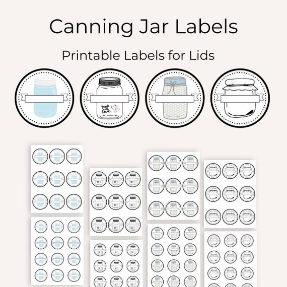 Canning Labels Printable Digital Download Canning Jar Labels - Etsy