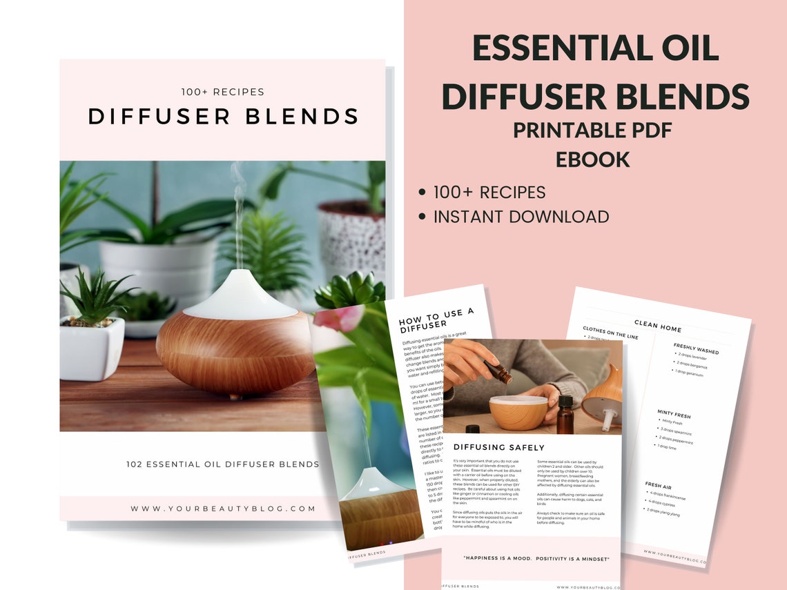 100+ Essential Oil Diffuser Recipes to Use in Your Home Ebook Book - Etsy