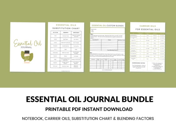 Essential Oil Journal Bundle Printable PDF Instant Download - Etsy