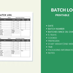 Freeze Dryer Batch Log Book Journal Printable Planner Harvest Right ...
