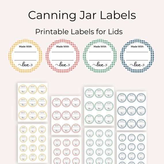 Canning Labels Printable Digital Download Canning Jar Labels | Etsy