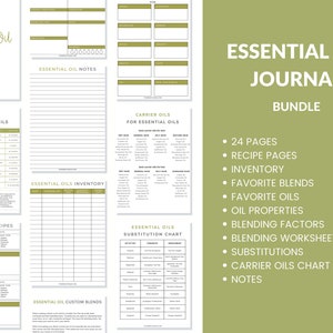 Essential Oil Journal Bundle Printable PDF Instant Download for 3 Ring ...