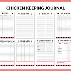 Printable Chicken Record Keeping Journal Backyard Chicken Logbook ...