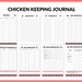 Printable Chicken Record Keeping Journal Backyard Chicken Logbook ...