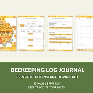 Beekeeping Log Book Printable Beekeeping Journal Beekeeping Record Book ...