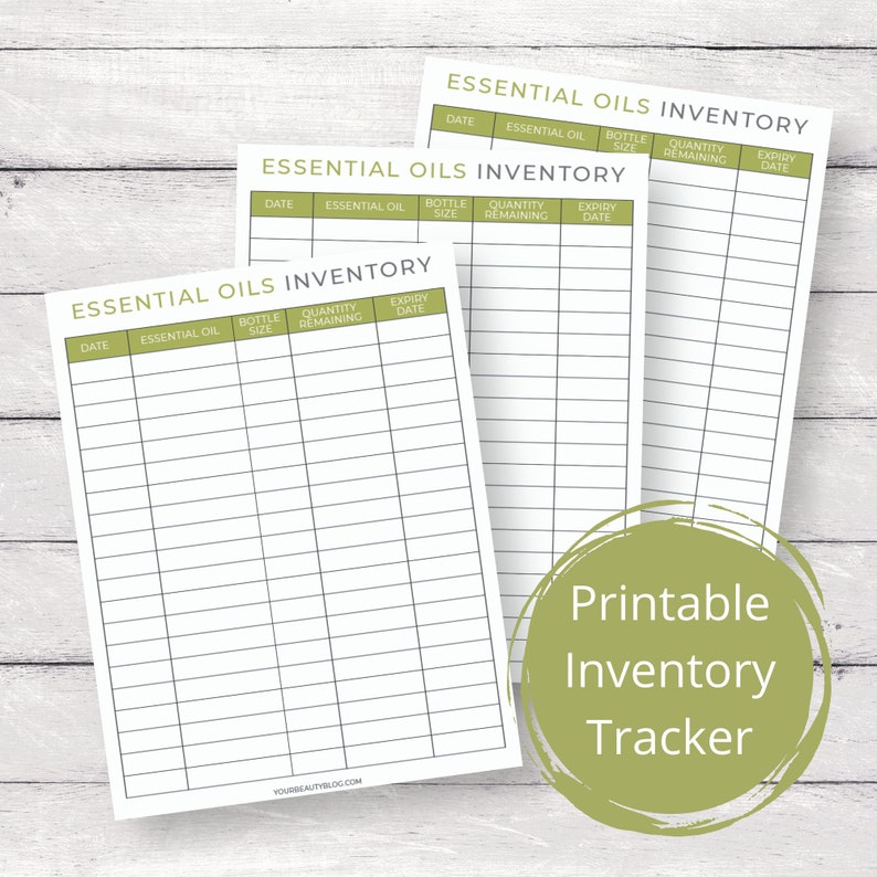 Essential Oil Inventory Tracker Notebook Planner Binder Printable ...