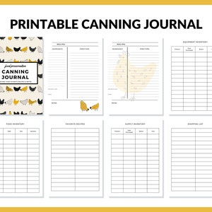 Canning Journal Printable Planner for Homesteaders, Canners 29 Page PDF ...