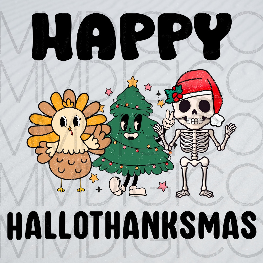 Happy Hallowthanksmas PNG, Halloween PNG, Thanksgiving PNG, Xmas Png ...