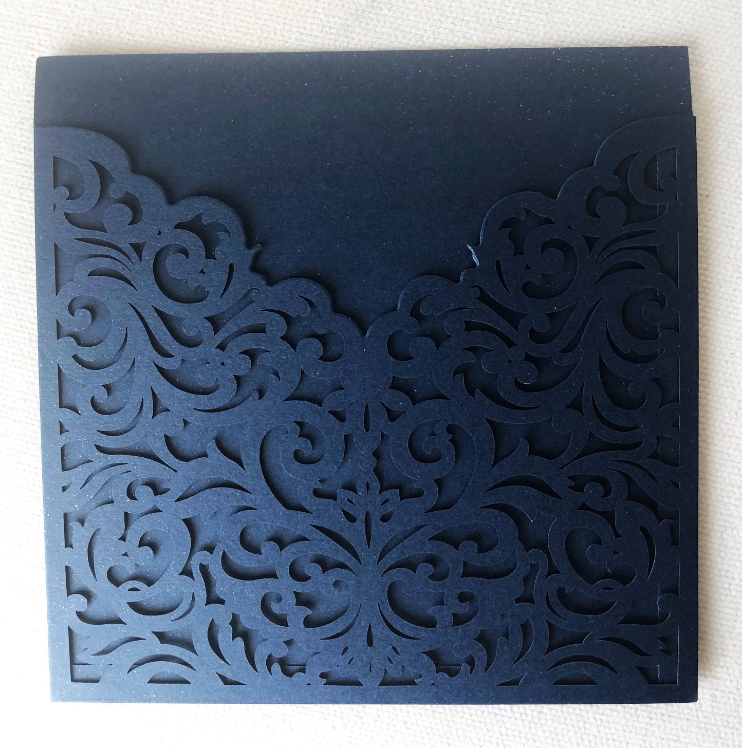 Square Laser Cut Navy Pocket Folder Set of 25 - Etsy