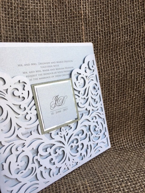 Square Laser Cut Navy Pocket Folder Set of 25 - Etsy