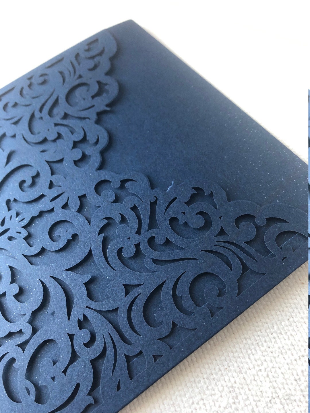 Square Laser Cut Navy Pocket Folder Set of 25 - Etsy