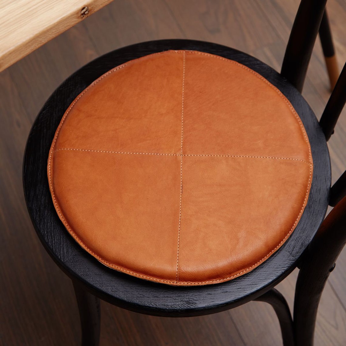 Tan Round Leather Cushion Round Leather Dinning Cushion - Etsy