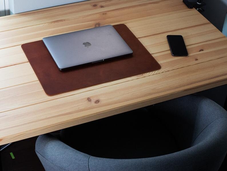 100% Genuine Leather Desk Pad Large Leather Mouse Mat - Etsy
