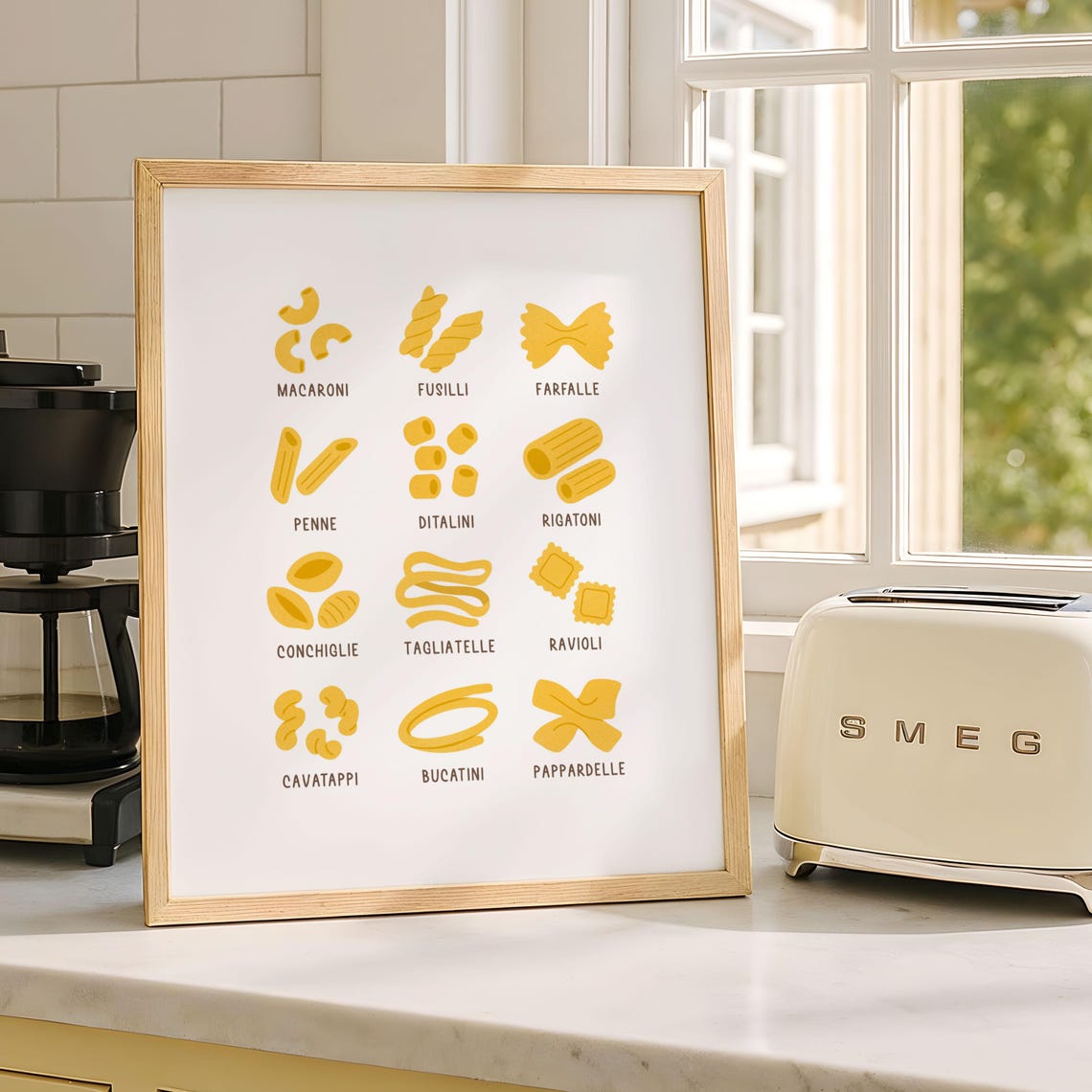 Pasta Shape Guide Art Print: Kitchen Wall Decor (digital Download) - Etsy