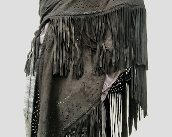 Handmade Lamb Leather Shawl, Shawl, Handmade, Brick, Luxury, Fashion ...