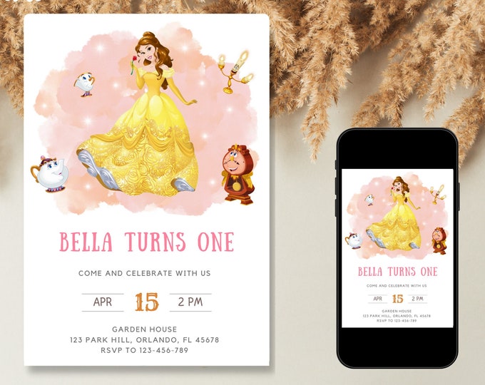 Be Our Guest Invitation, 5x7 or 4x6 EDITABLE TEMPLATE, Birthday Party ...