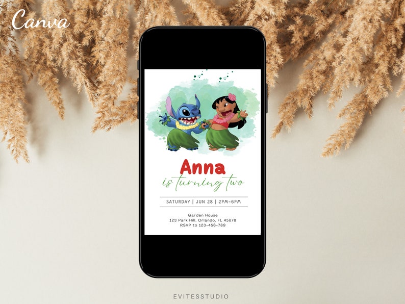 Lilo Birthday Invitation Template Editable Digital Invitation - Etsy