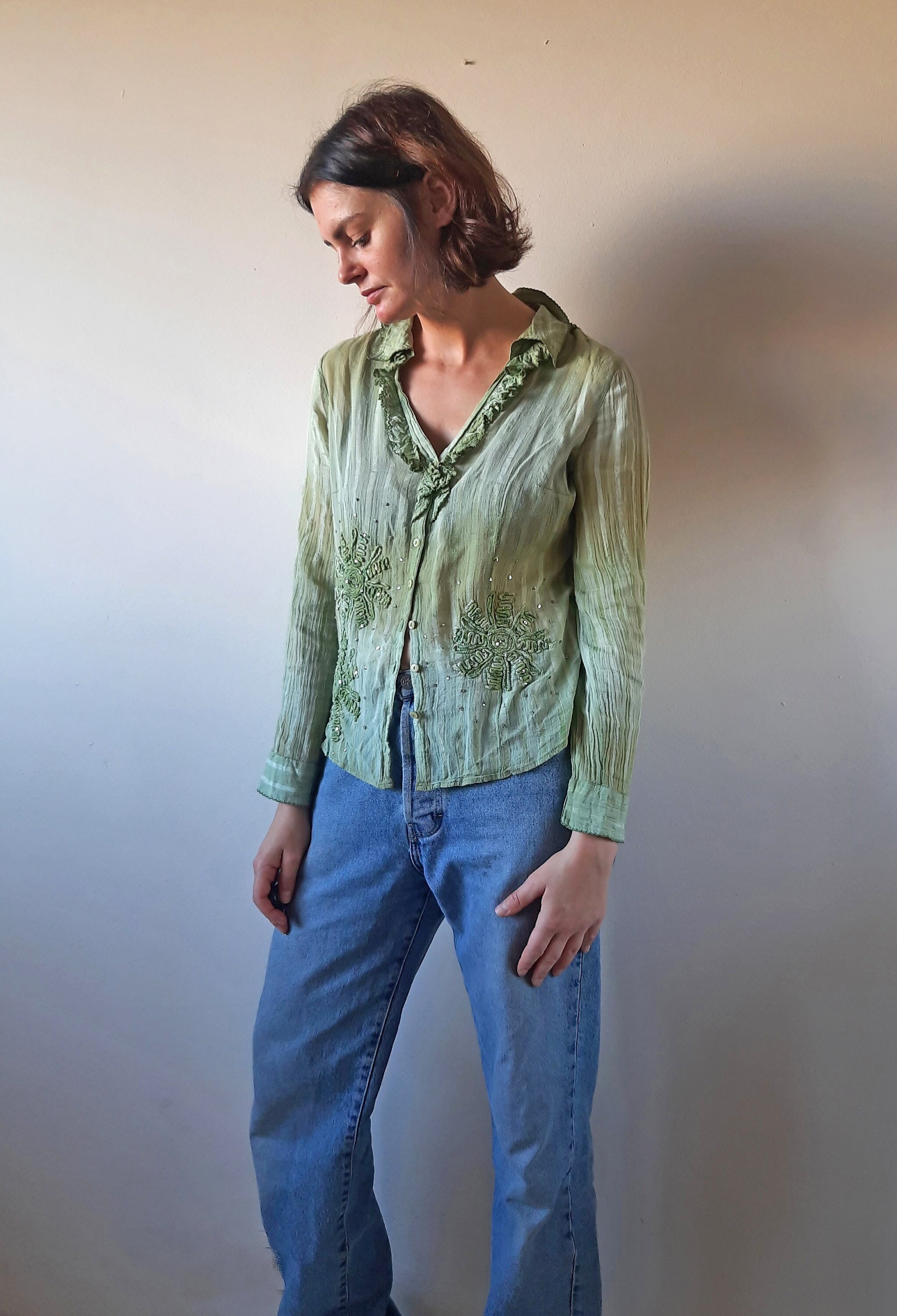 Vintage Y2K Ruffle Blouse Victorian Dreamcore Top Boho Shirt - Etsy