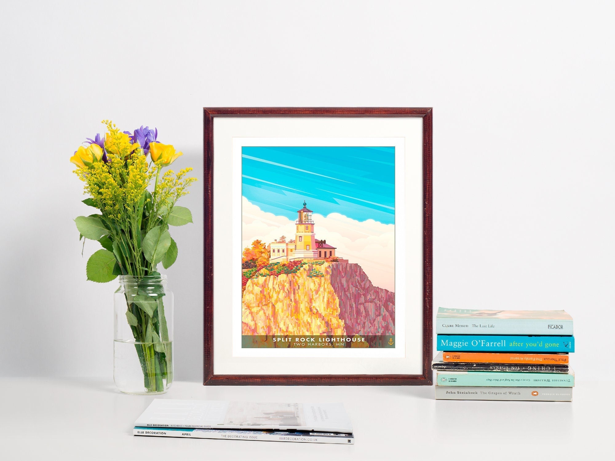 Split Rock Lighthouse Stylized Art Print. Lake Superior - Etsy