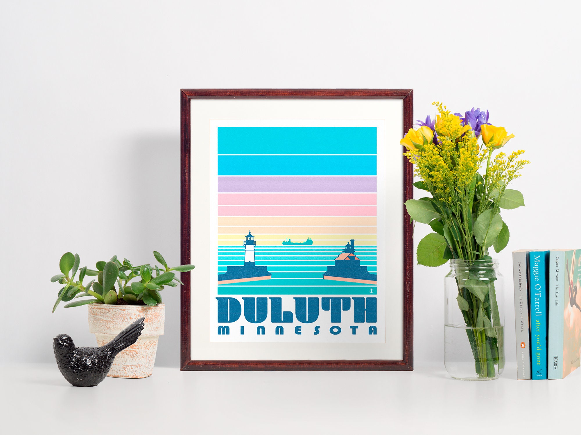 Duluth Retro Art Print. Canal Park Duluth, Aerial Lift Bridge ...