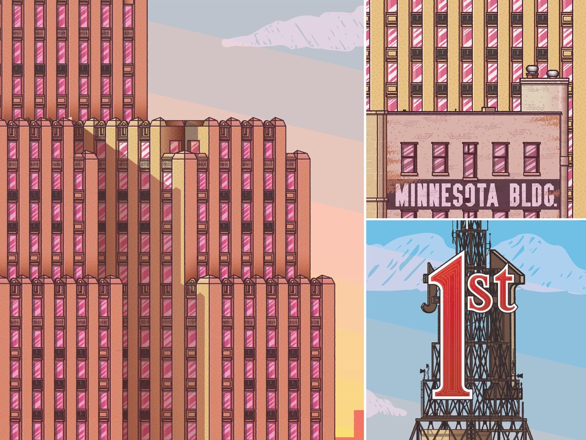 First National Bank Building Saint Paul Minnesota. Bright - Etsy