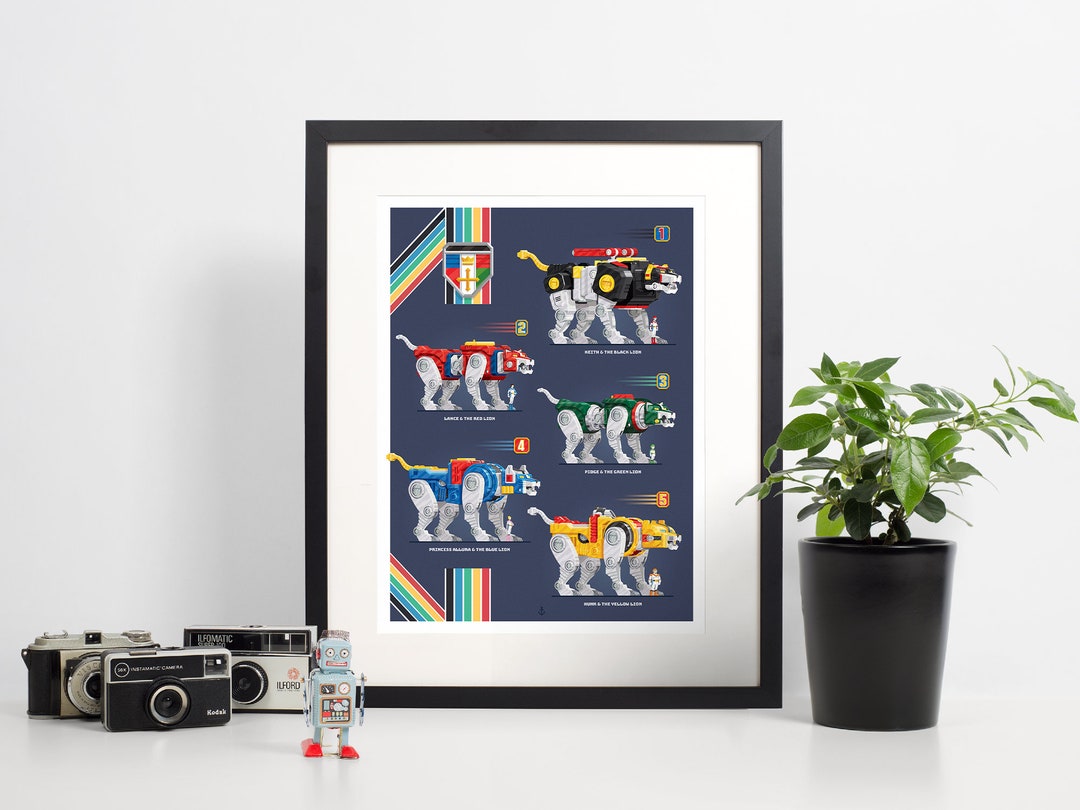 Voltron Defender of the Universe. Lion Art Prints. All Five Lions and ...