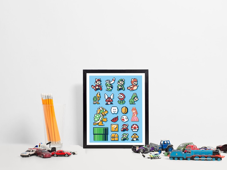 Super Mario Bros 3 Pixel Art. Retro 8-bit Gaming Nintendo NES. - Etsy