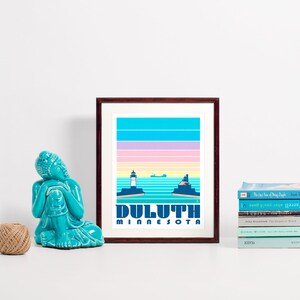 Duluth Retro Art Print. Canal Park Duluth, Aerial Lift Bridge ...