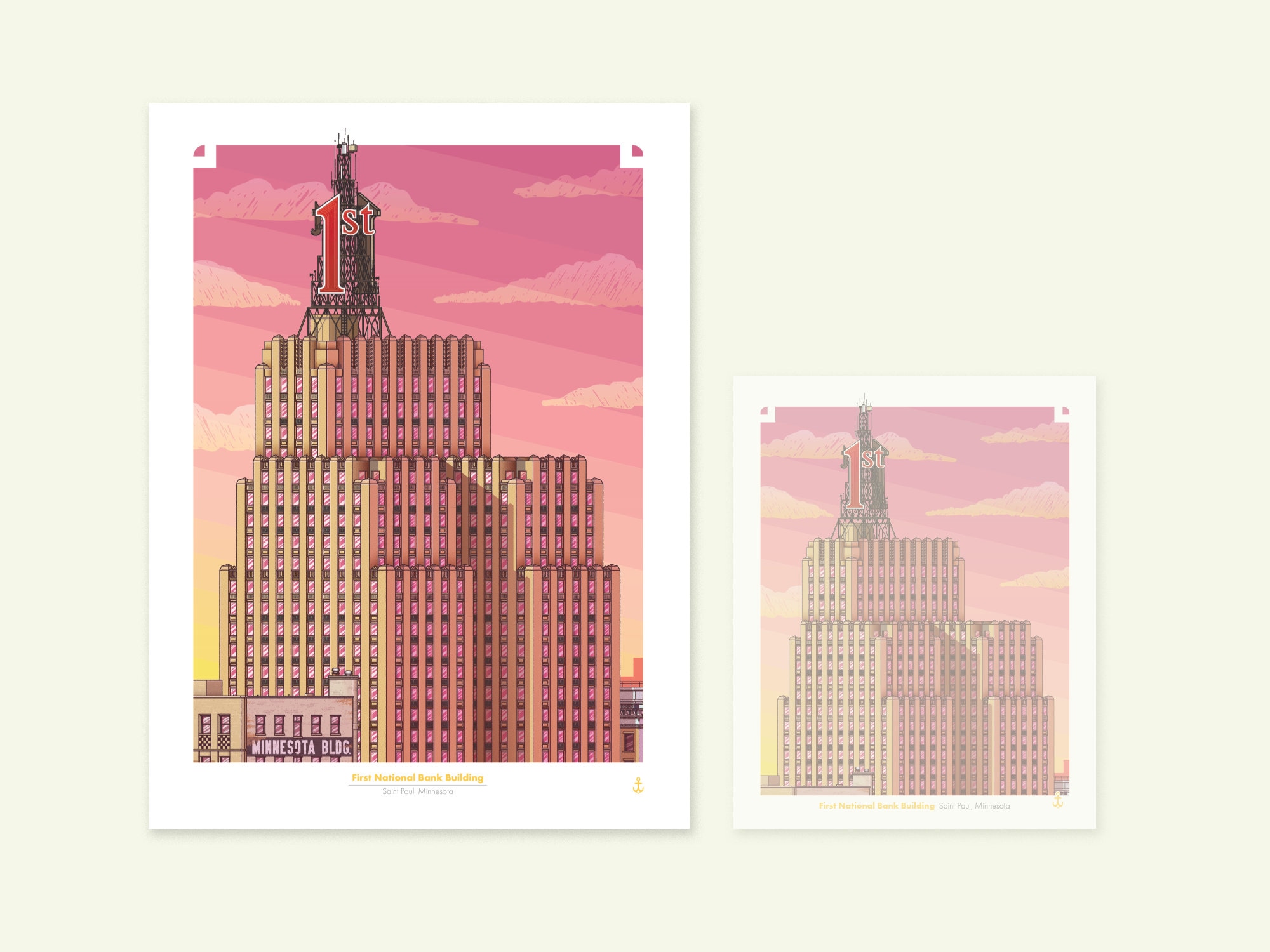 First National Bank Building Saint Paul Minnesota. Bright - Etsy UK