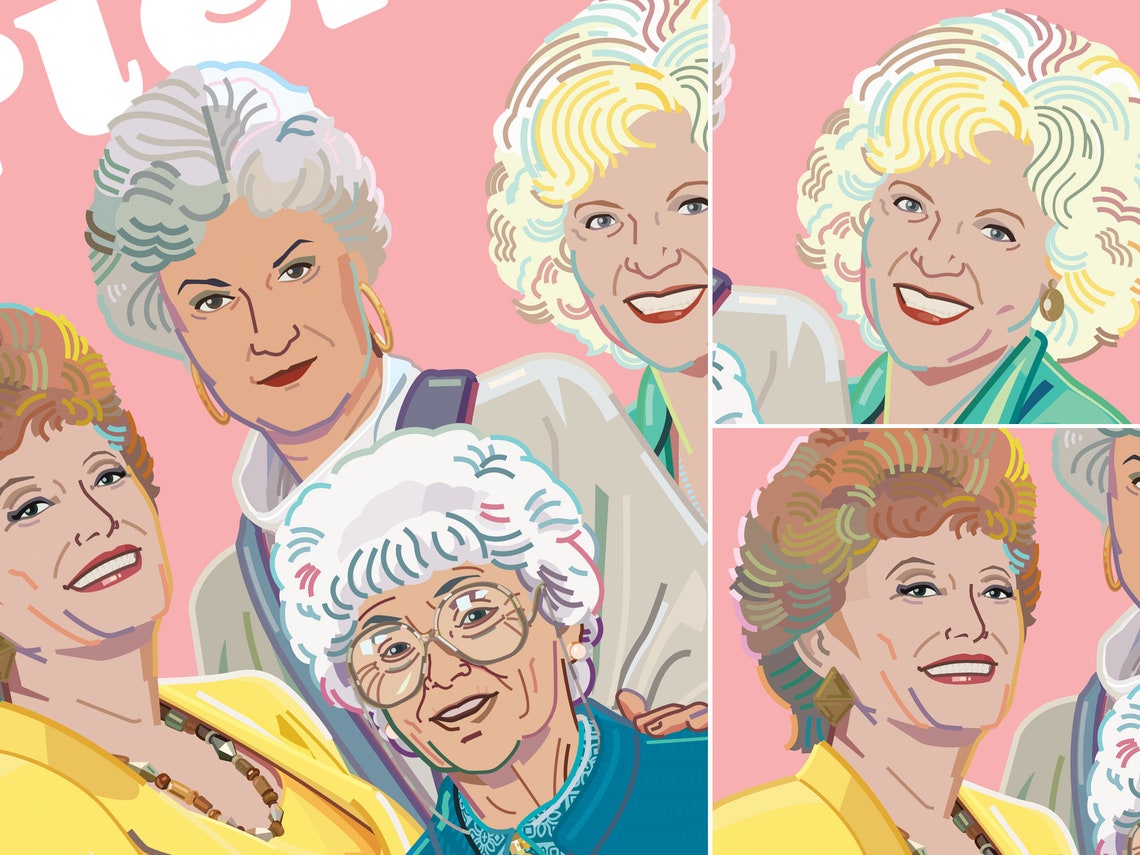 The Golden Girls Colorful Inspired Fan Art Print. Dorothy - Etsy