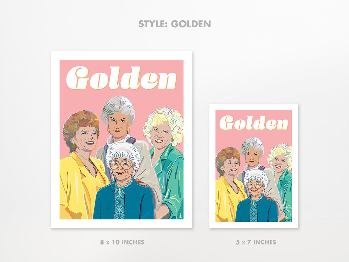 The Golden Girls Colorful Inspired Fan Art Print. Dorothy - Etsy