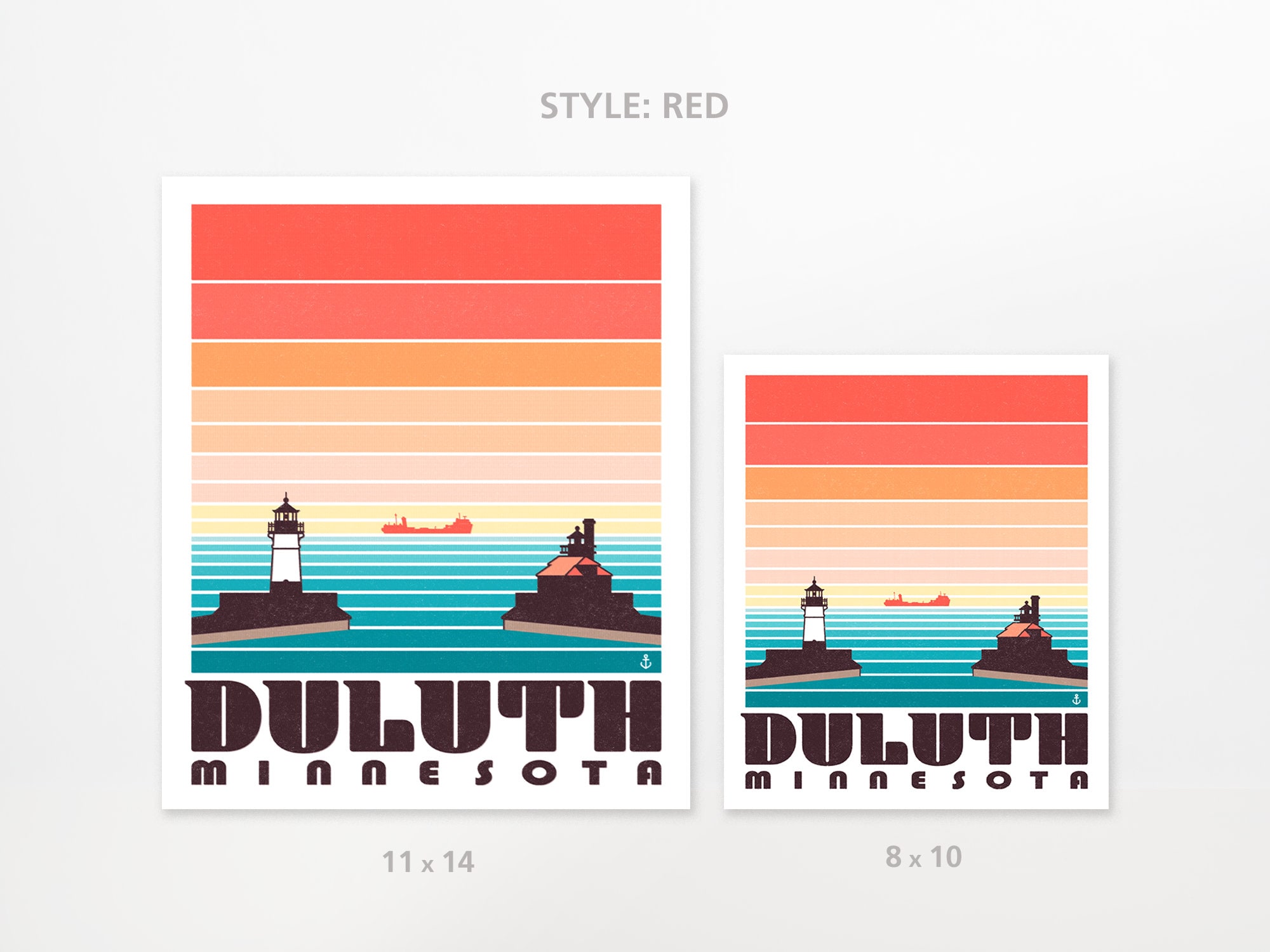 Duluth Retro Art Print. Canal Park Duluth Aerial Lift Bridge - Etsy