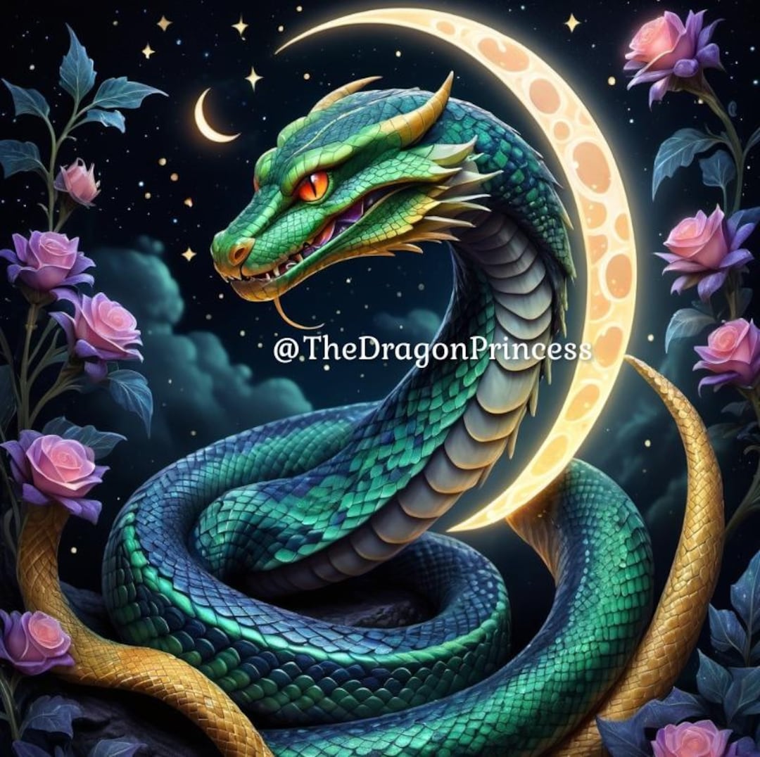 Eclipse Female Serpent of Transformation and Spiritual Awakening - Etsy