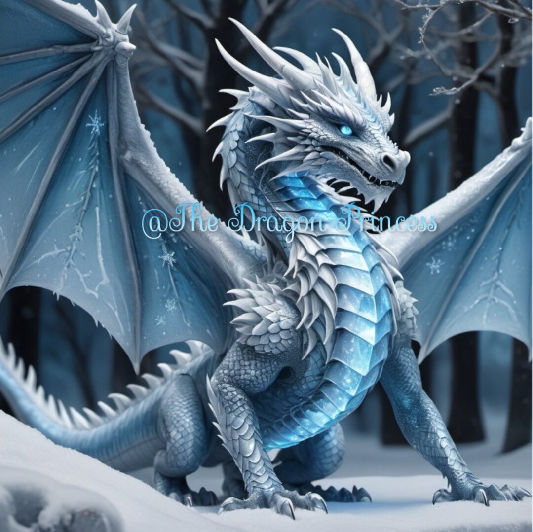 Ice Dragon Spirit Companion: the Glacial Sentinel - Etsy