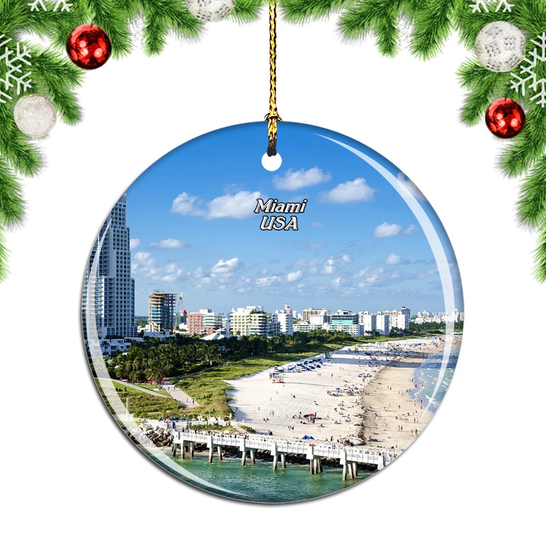 Beach Miami Florida USA Christmas Ornament Souvenir Gift - Etsy