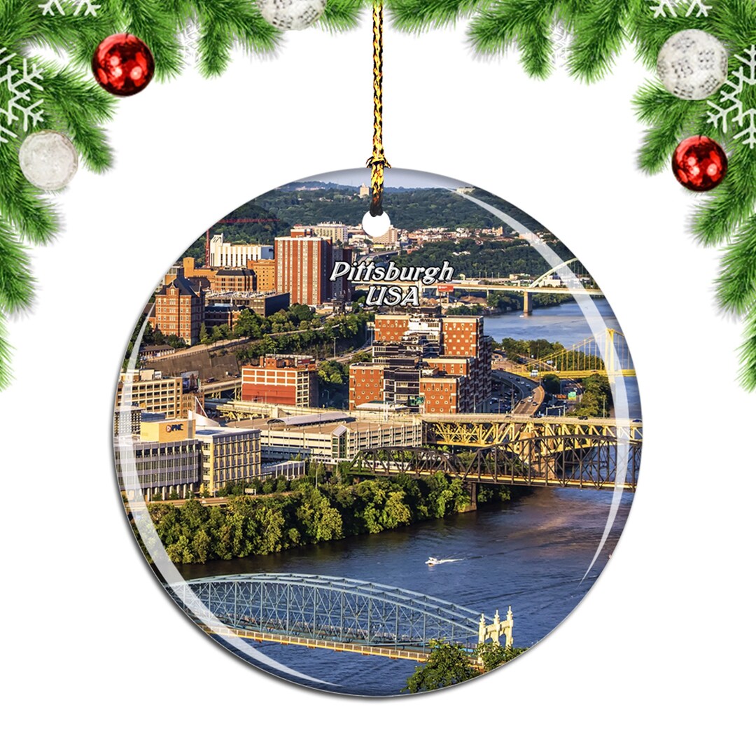 Pittsburgh Pennsylvania USA Christmas Ornament Souvenir Gift Porcelain ...