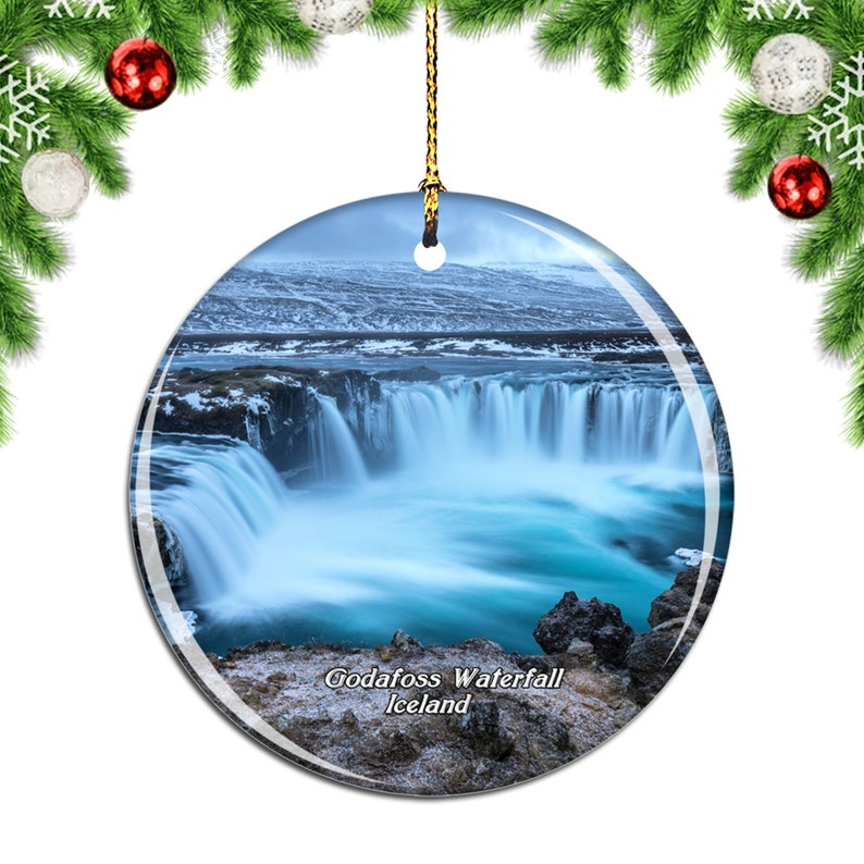 Godafoss Waterfall Iceland Christmas Ornament Souvenir Gift | Etsy