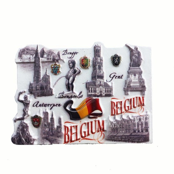 Bruges Ghent Brussels Belgium Fridge Magnet Travel Souvenir - Etsy