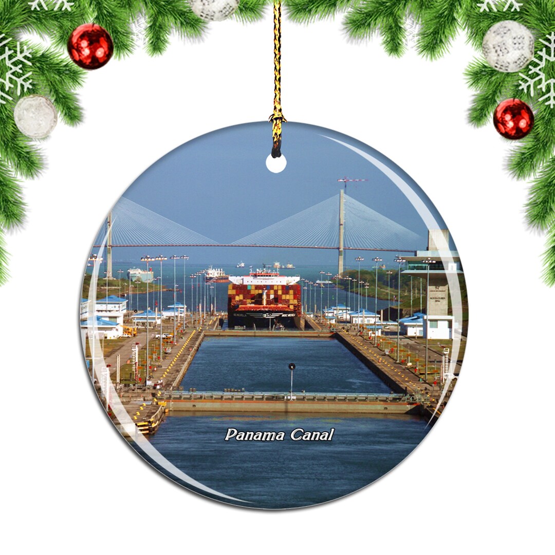 Panama Canal Christmas Ornament Souvenir T Porcelain Etsy