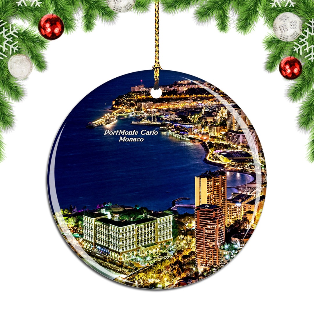 Monte Carlo Harbor Monaco Christmas Ornament Souvenir Gift Porcelain - Etsy