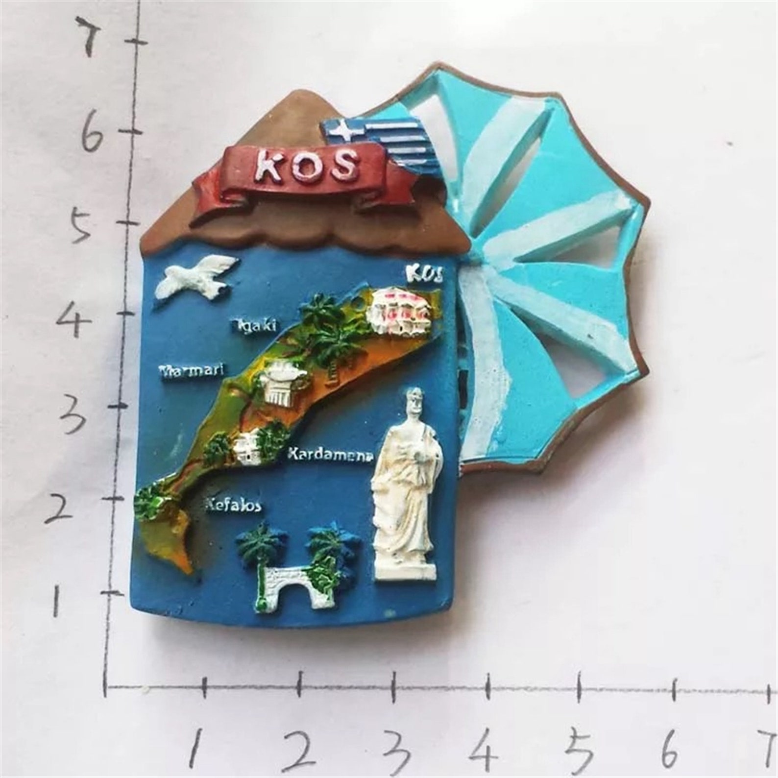 Kos Windmill Greece Fridge Magnet Travel Souvenir Gift | Etsy