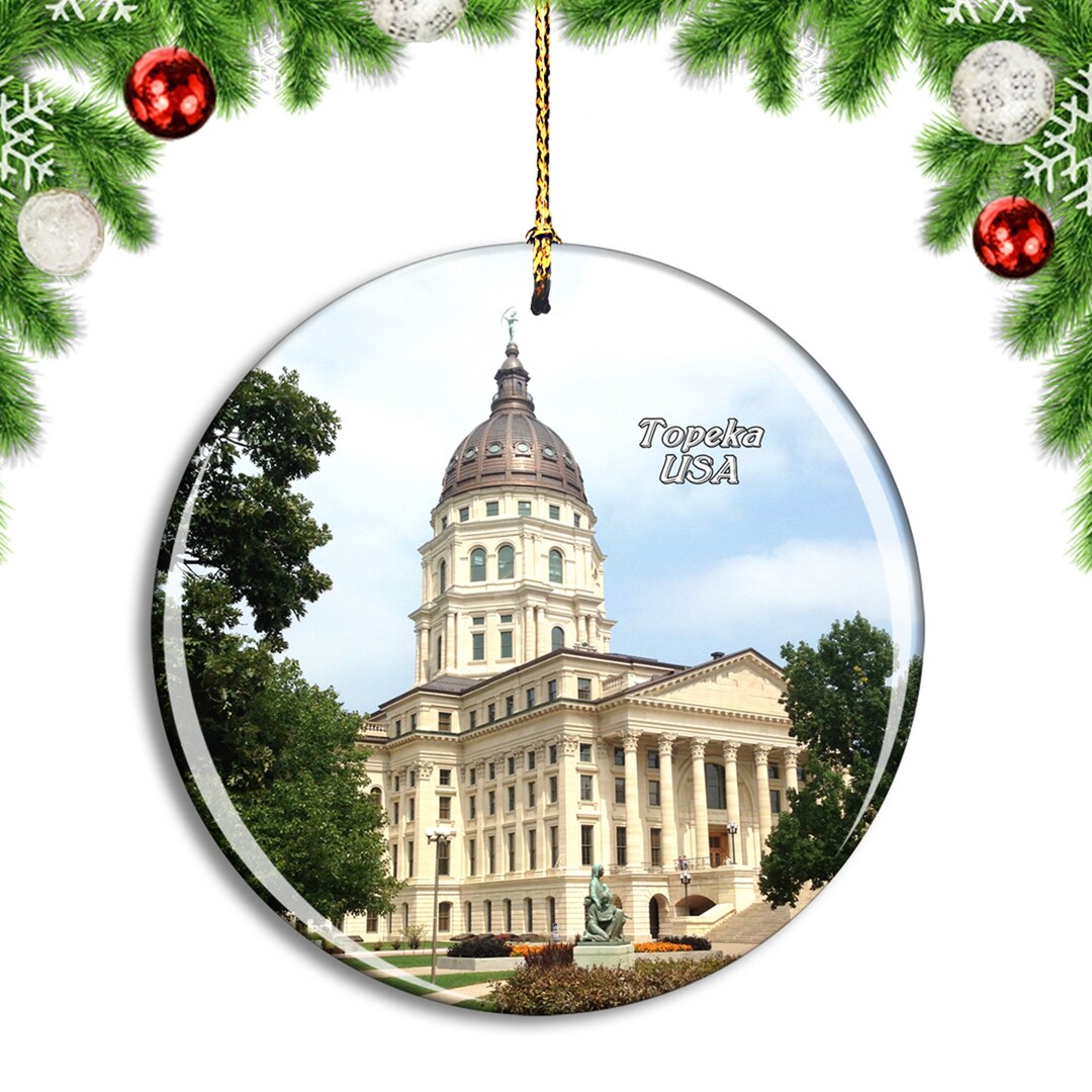 Topeka Kansas Capitol USA Christmas Ornament Souvenir Gift Porcelain ...