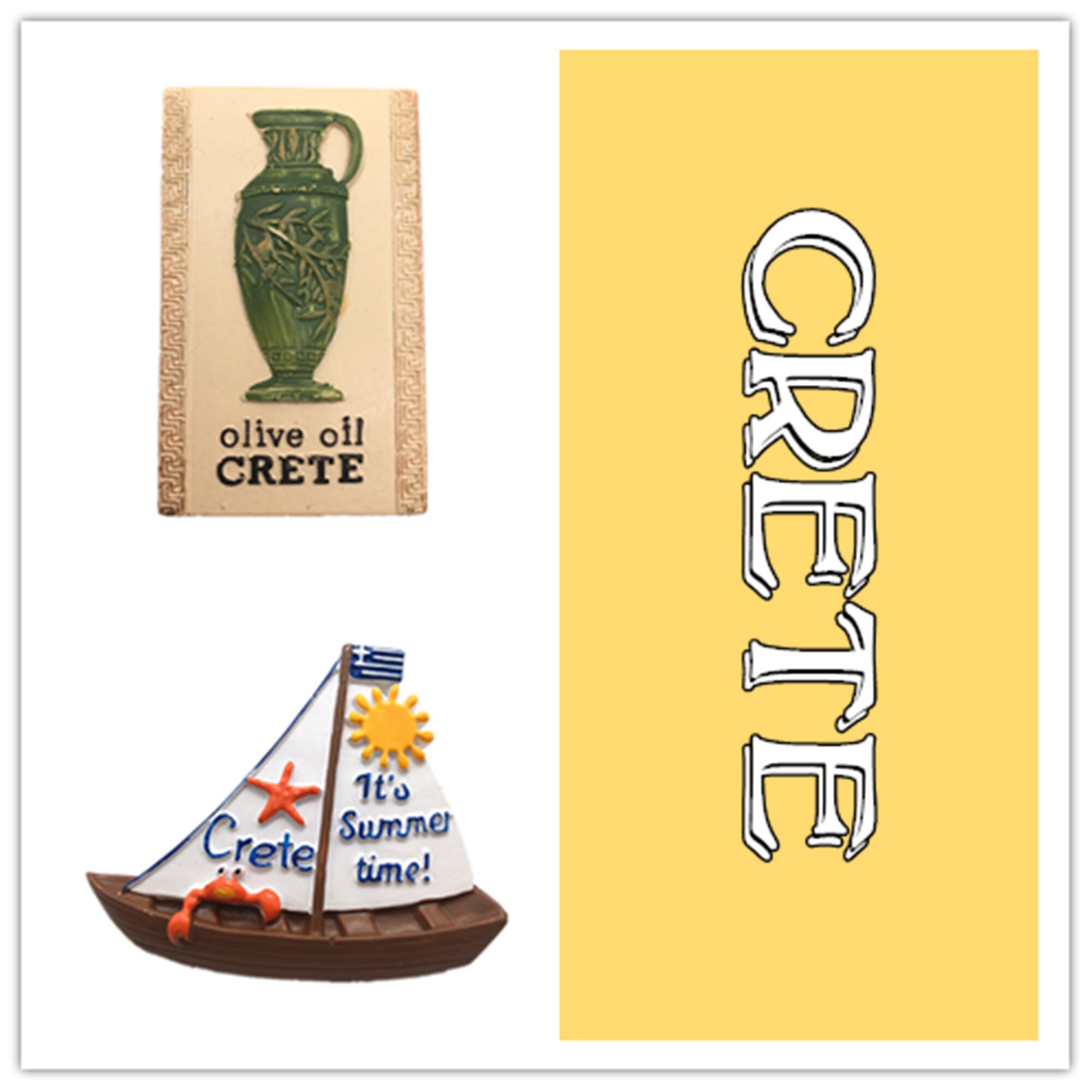 Crete Greece Fridge Magnet Travel Souvenir Gift Collection | Etsy