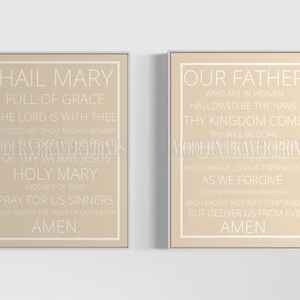 Our Father Prayer and Hail Mary Prayer.set of 2.instant Download.wall ...