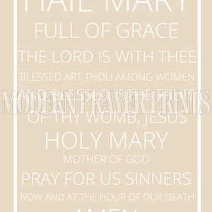 Our Father Prayer and Hail Mary Prayer.set of 2.instant Download.wall ...