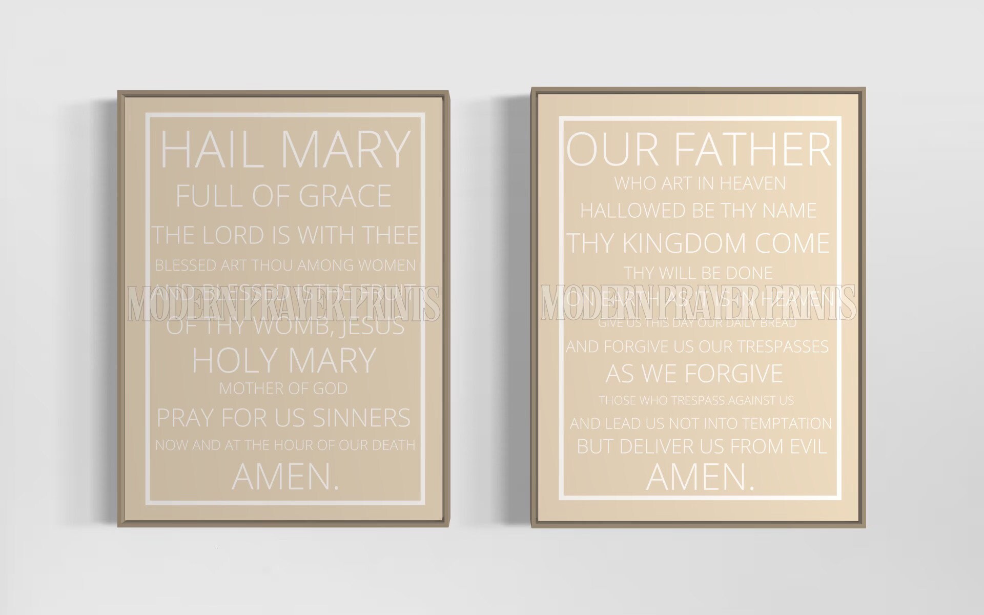 Our Father Prayer and Hail Mary Prayer.set of 2.instant Download.wall ...